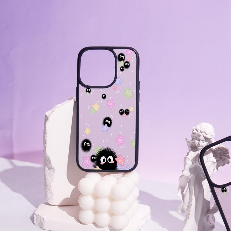 Cute Soot Sprites Aesthetic Personalized iPhone Case for iPhone 16 Pro ...