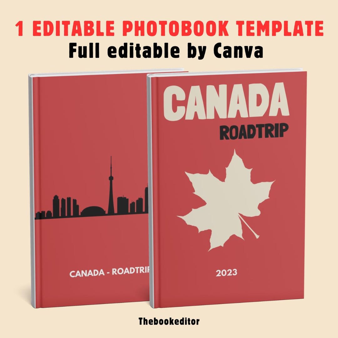 CANADA Photo Book Album Template Assouline Style 100% Customizable on ...