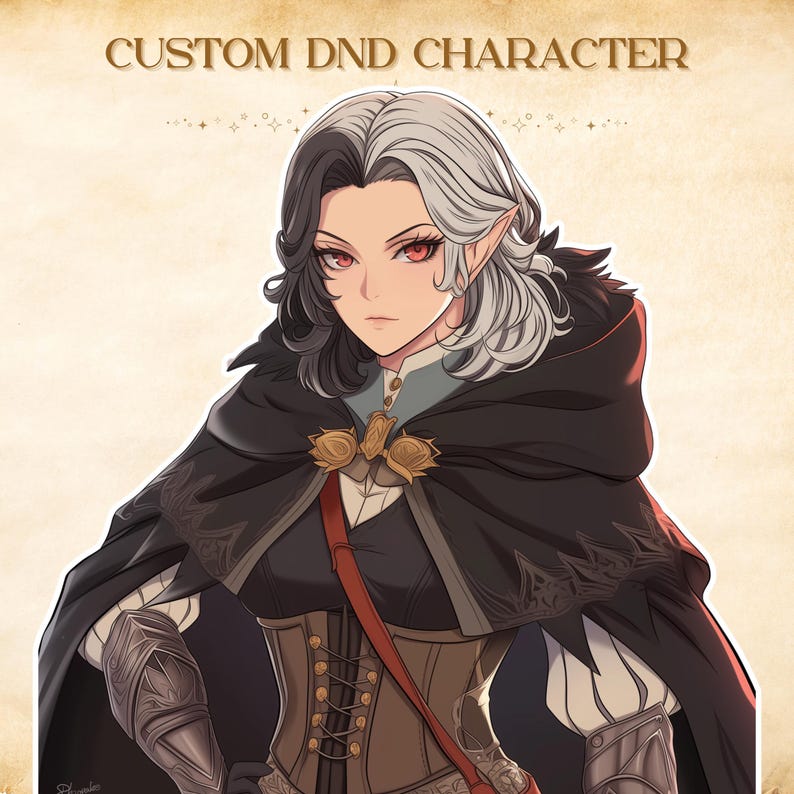 Custom Dnd Portrait Anime-styled Dnd Characters Fantasy Tabletop Gaming ...
