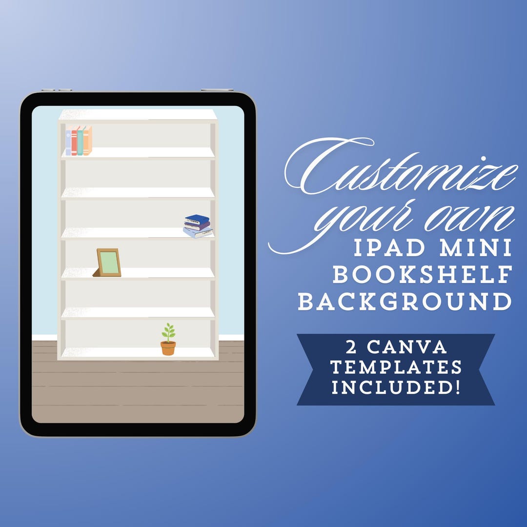 IPad Mini Bookshelf Background Templates | Canva Customizable Designs ...