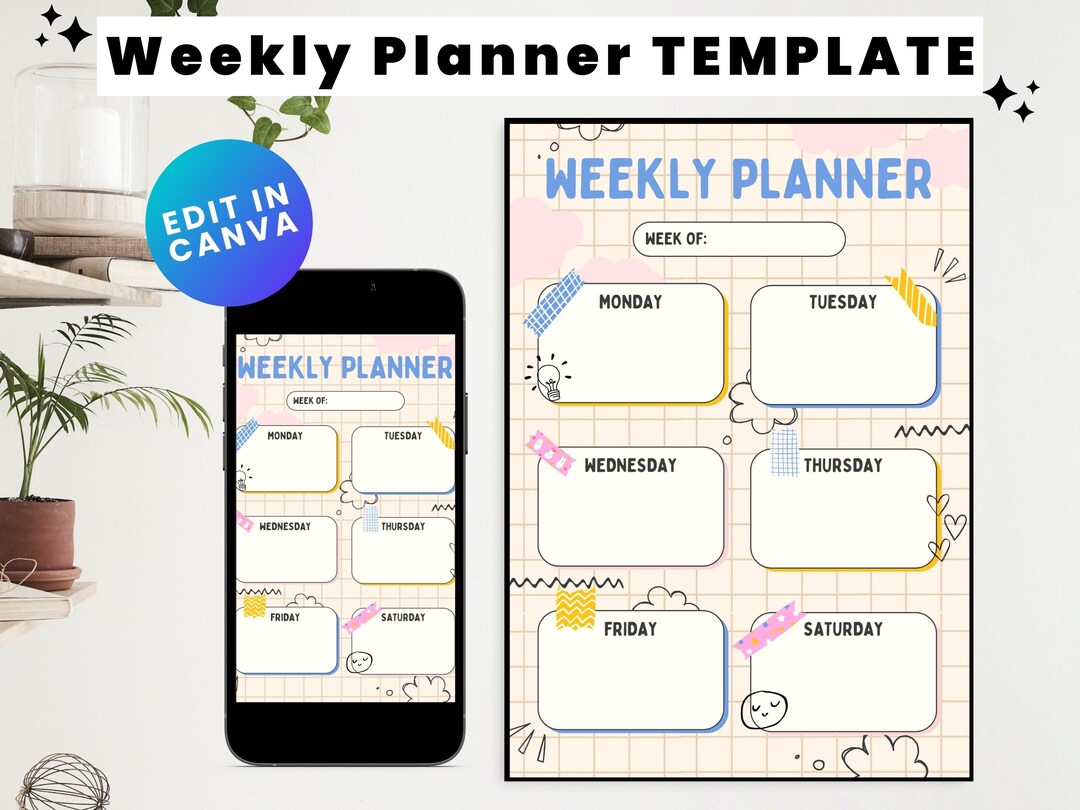 Editable Weekly Planner Template | Printable A4 Weekly Schedule ...