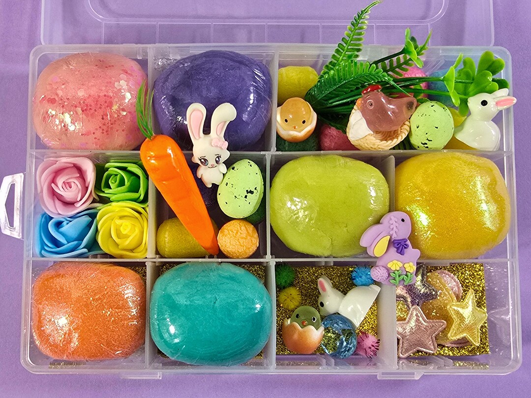 Easter Themed Playdough Sensory Kit, Travel Toy, Happy Easter Gift for ...