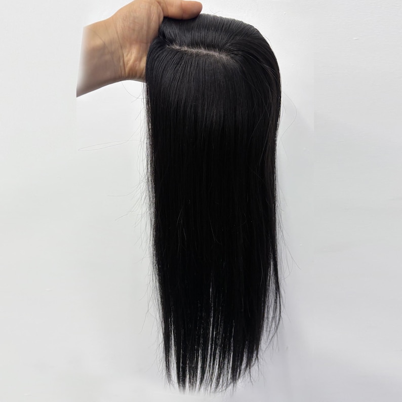 4.7*5“ Human Hair Topper With 5 Clips in Perimeter Full Silk Based Free ...