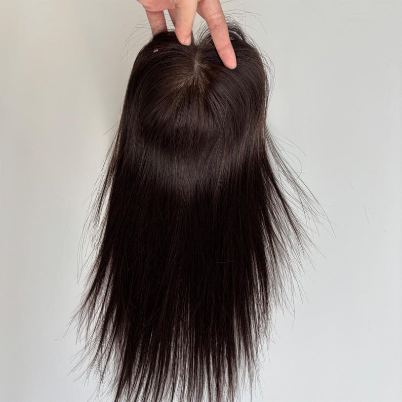 4.7*5“ Human Hair Topper With 5 Clips in Perimeter Full Silk Based Free ...