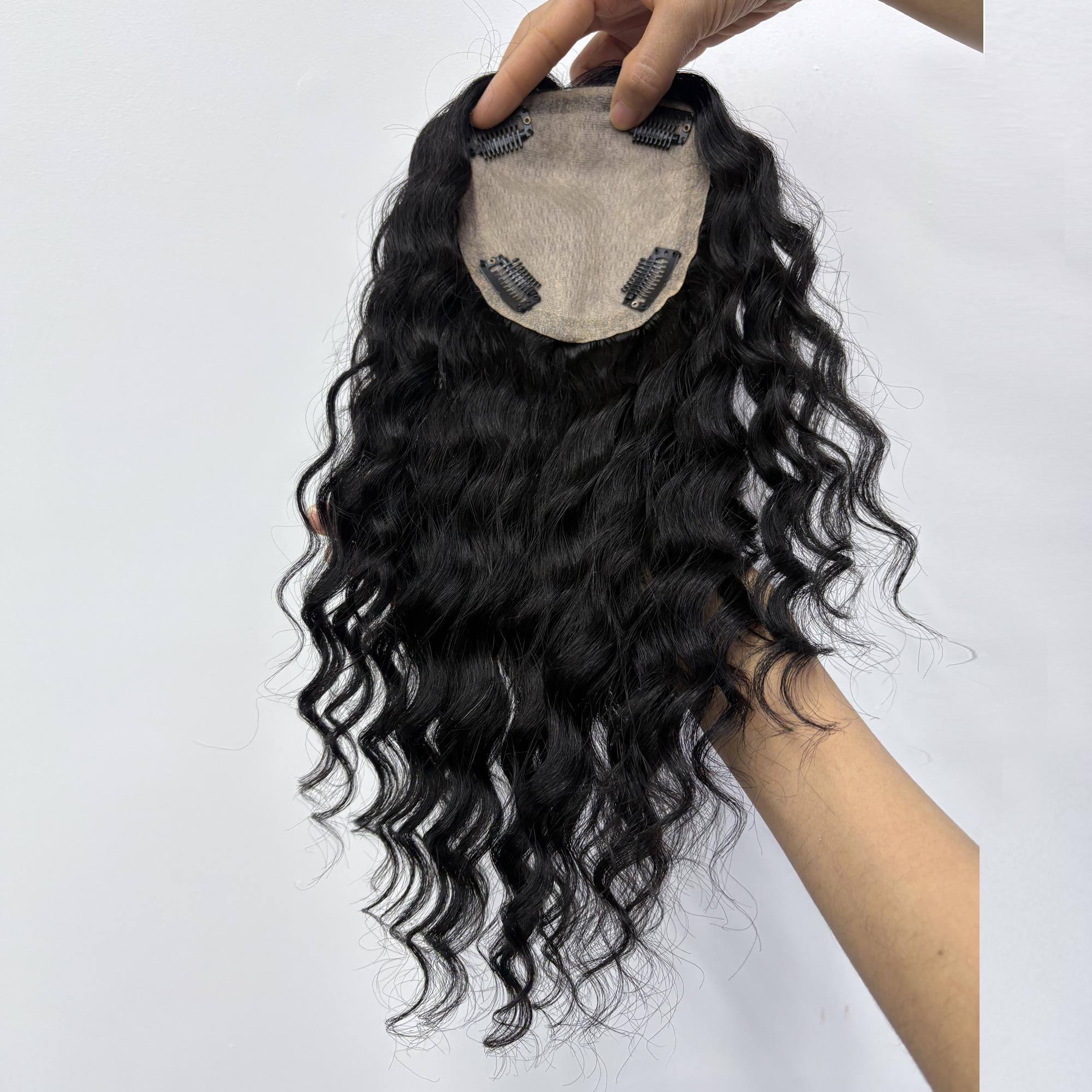 Natural Curly Real Human Hair Wig for Women, 4.7 X 5.1 Inches Silk ...