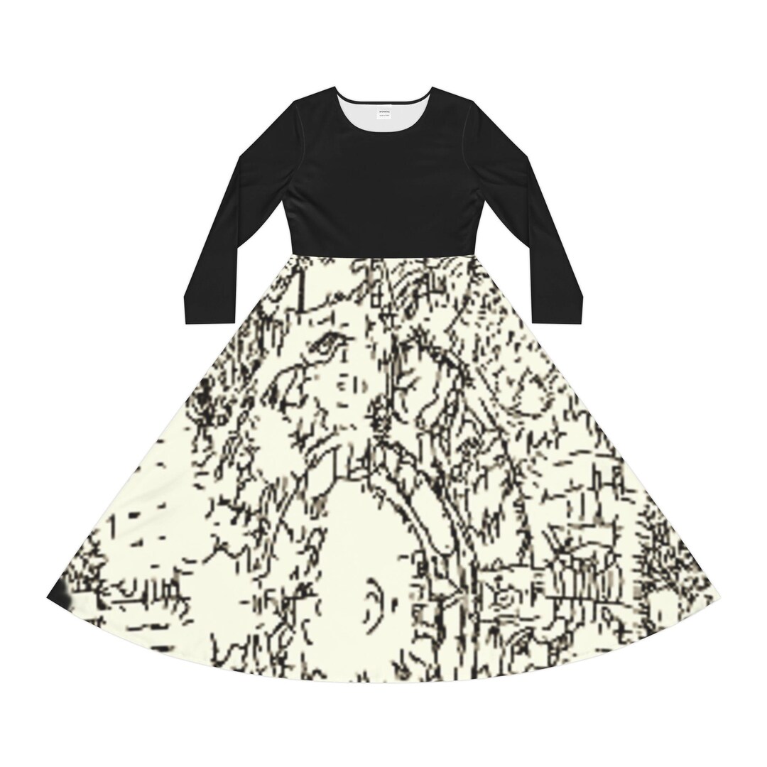 Dance Dress, Faded Abstract Women's Long Sleeve, Flowy Performance ...