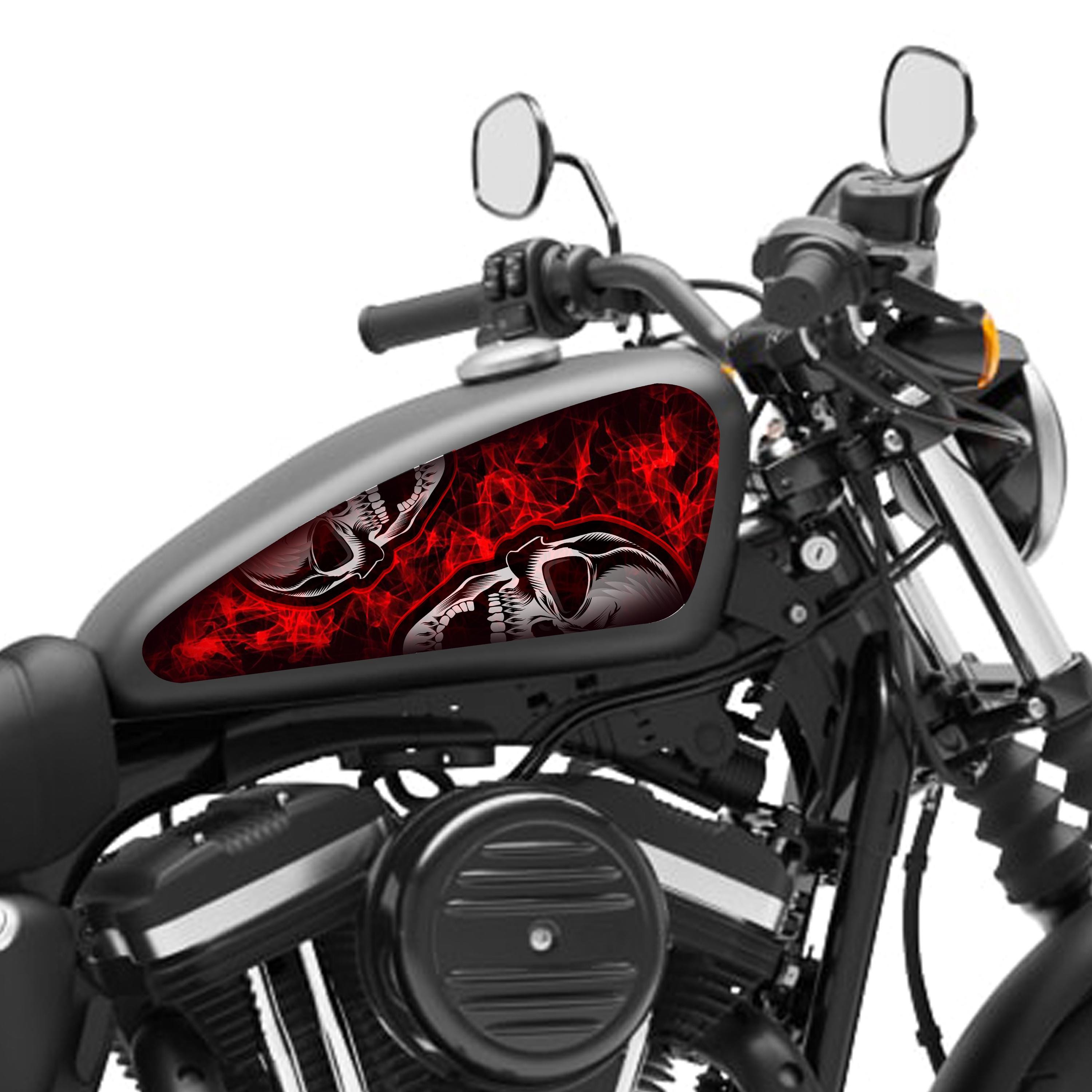 Motorcycle Tank Decal / Sticker 3pcs / Moto Gas Tank Stickers / Skull ...