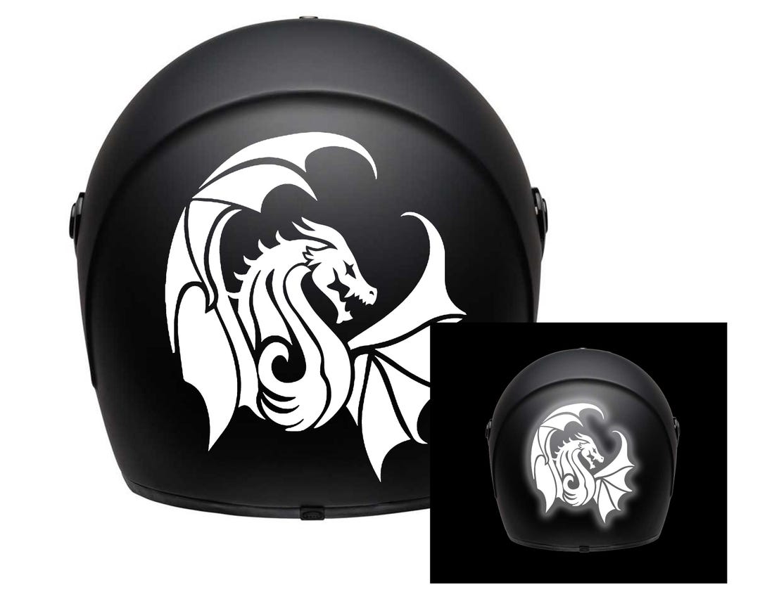 Motorcycle Helmet Decal Reflective Dragon / Sticker / Waterproof Vinyl ...