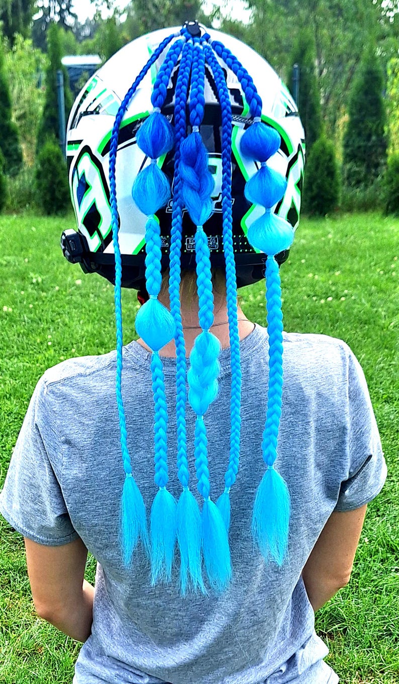Motorcycle Helmet Bubble Braids / Lady Rider / Biker Braids / Handmade ...