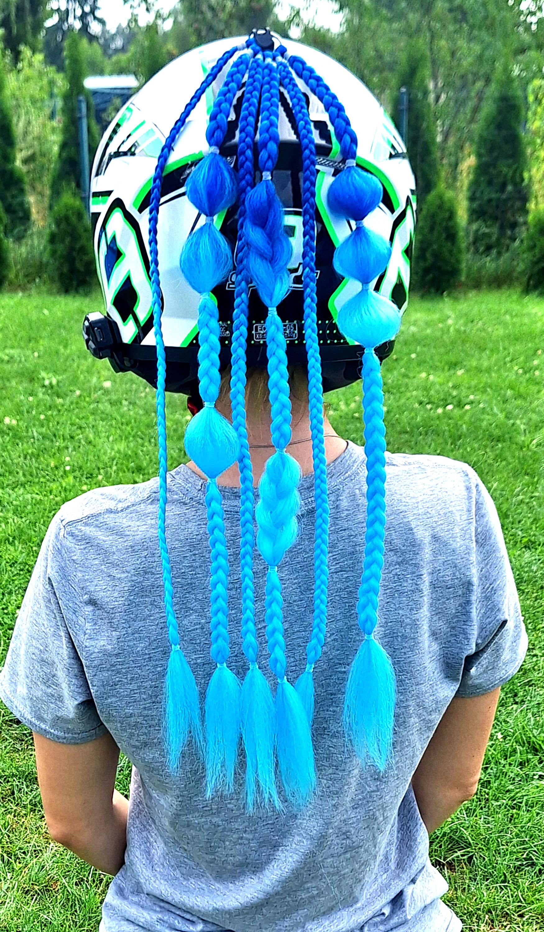Motorcycle Helmet Bubble Braids / Lady Rider / Biker Braids / Handmade ...