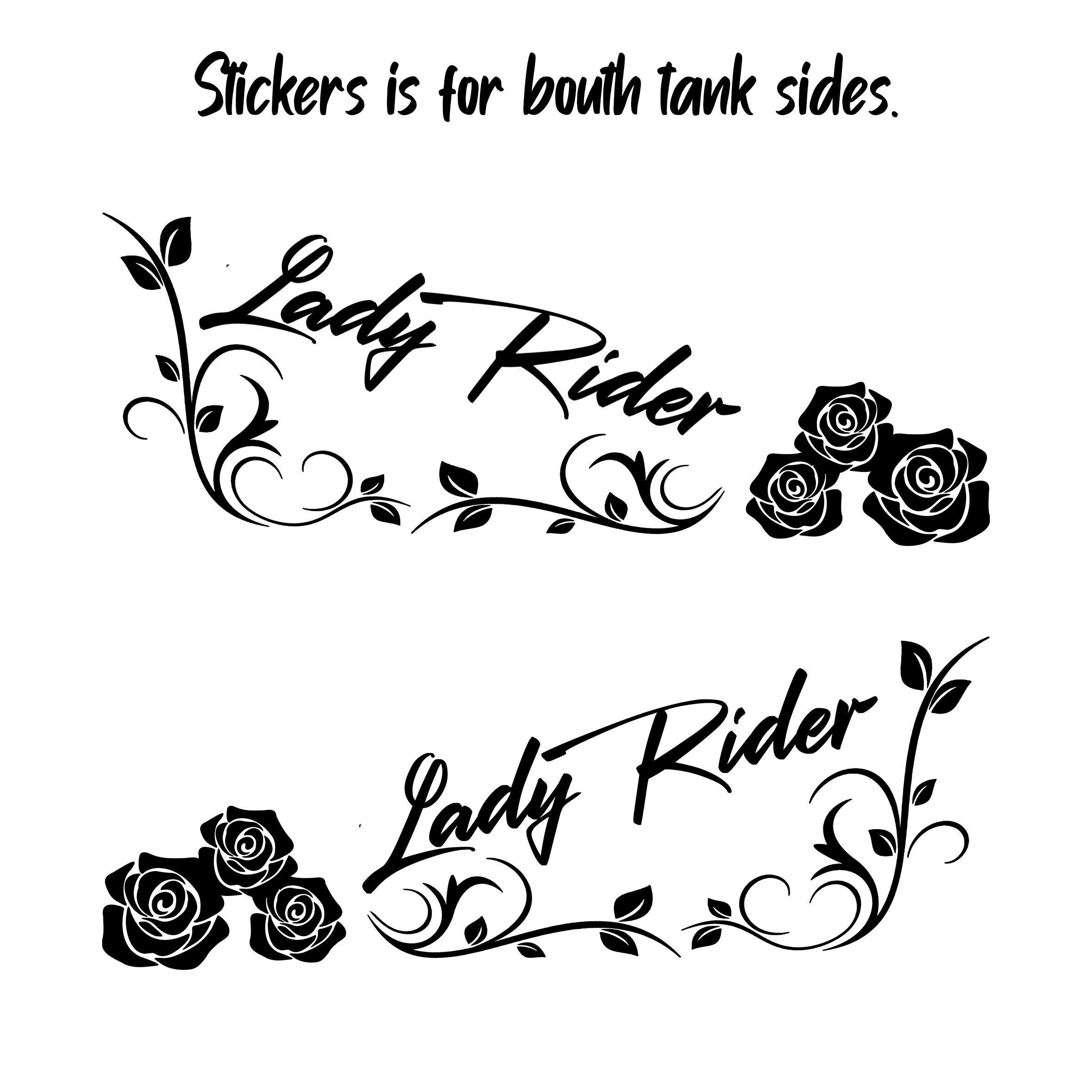 Motorcycle Lady Rider Tank Decal / Sticker 2pcs / Moto Gas Tank ...