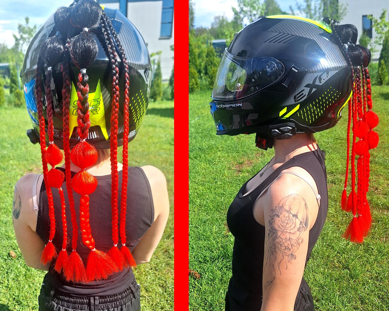 Motorcycle Helmet Braids / Lady Rider / Biker Braids / Handmade / Hair ...
