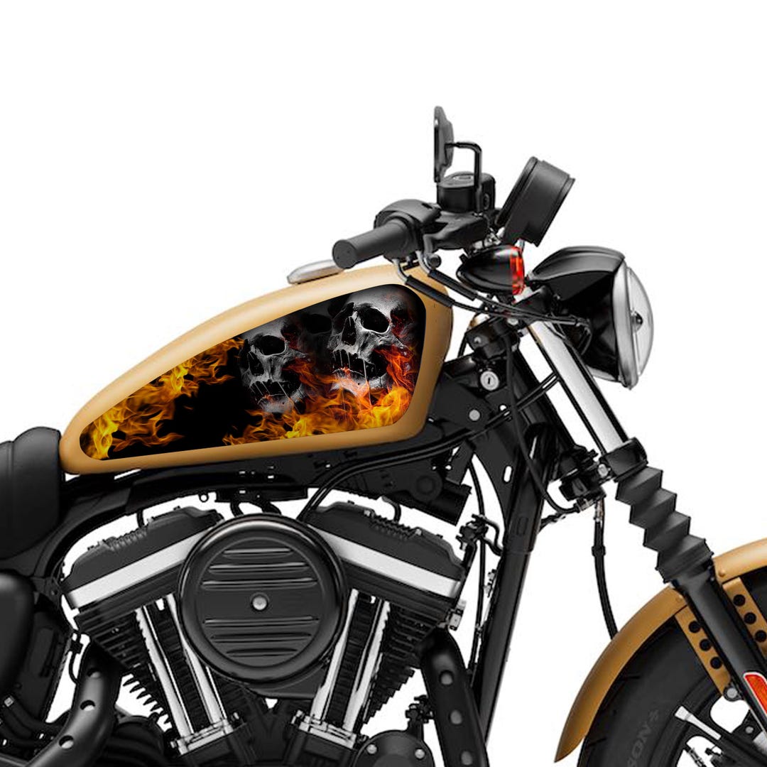 Motorcycle Tank Decal / Sticker 2pcs / Moto Gas Tank Stickers / Skull ...