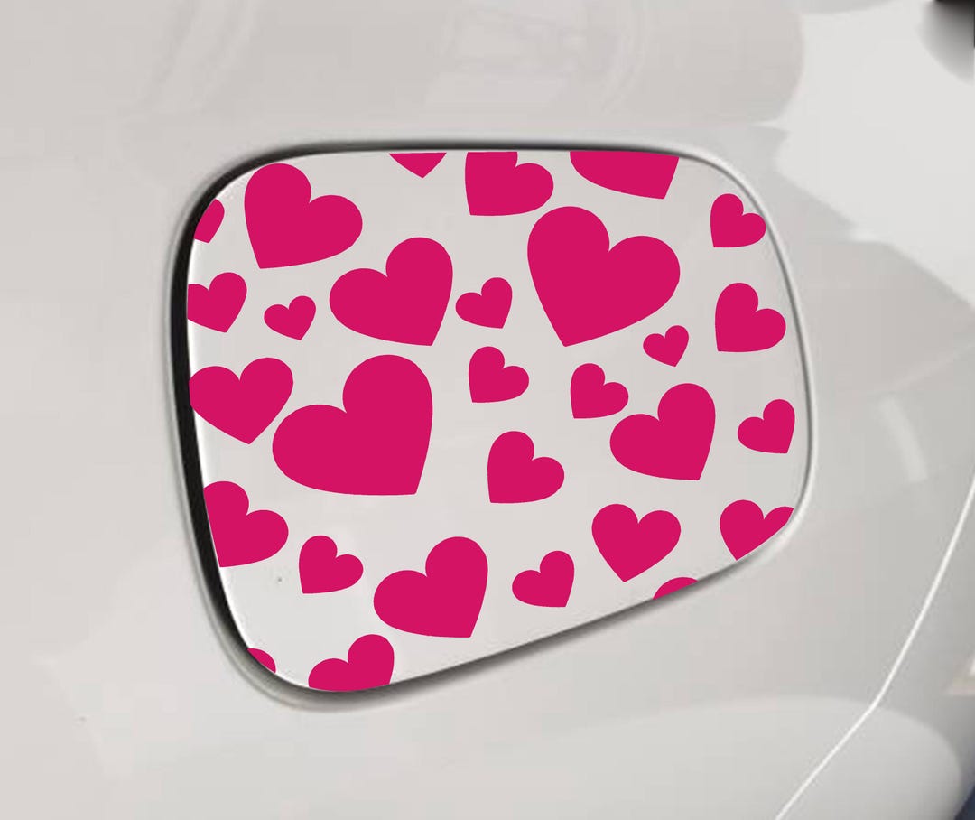 Car Gas Cap Cover Decal / Hearts / Vinyl Car Sticker / Gas Tank Door ...