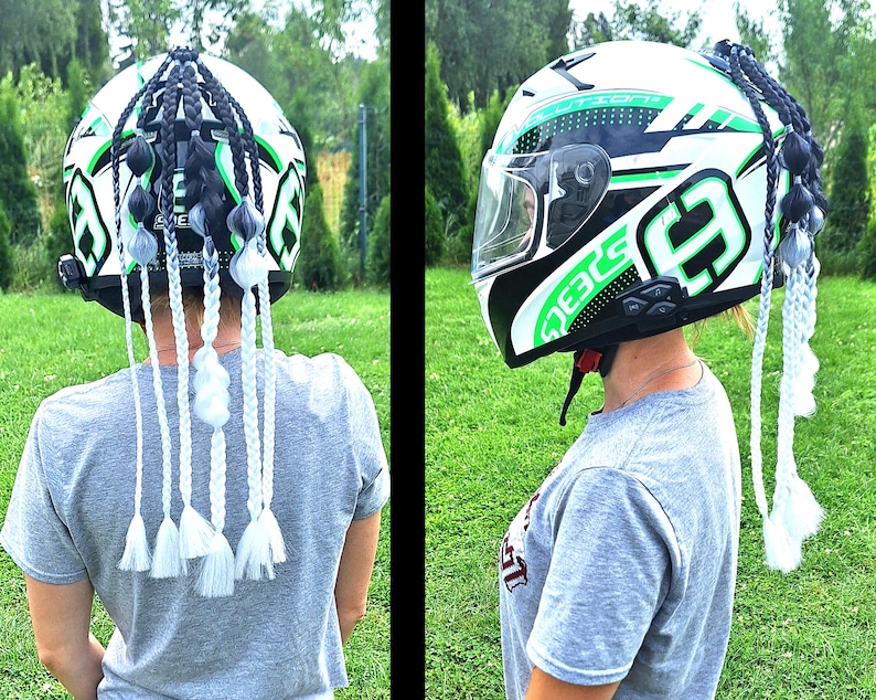 Motorcycle Helmet Bubble Braids / Lady Rider / Biker Braids / Handmade ...
