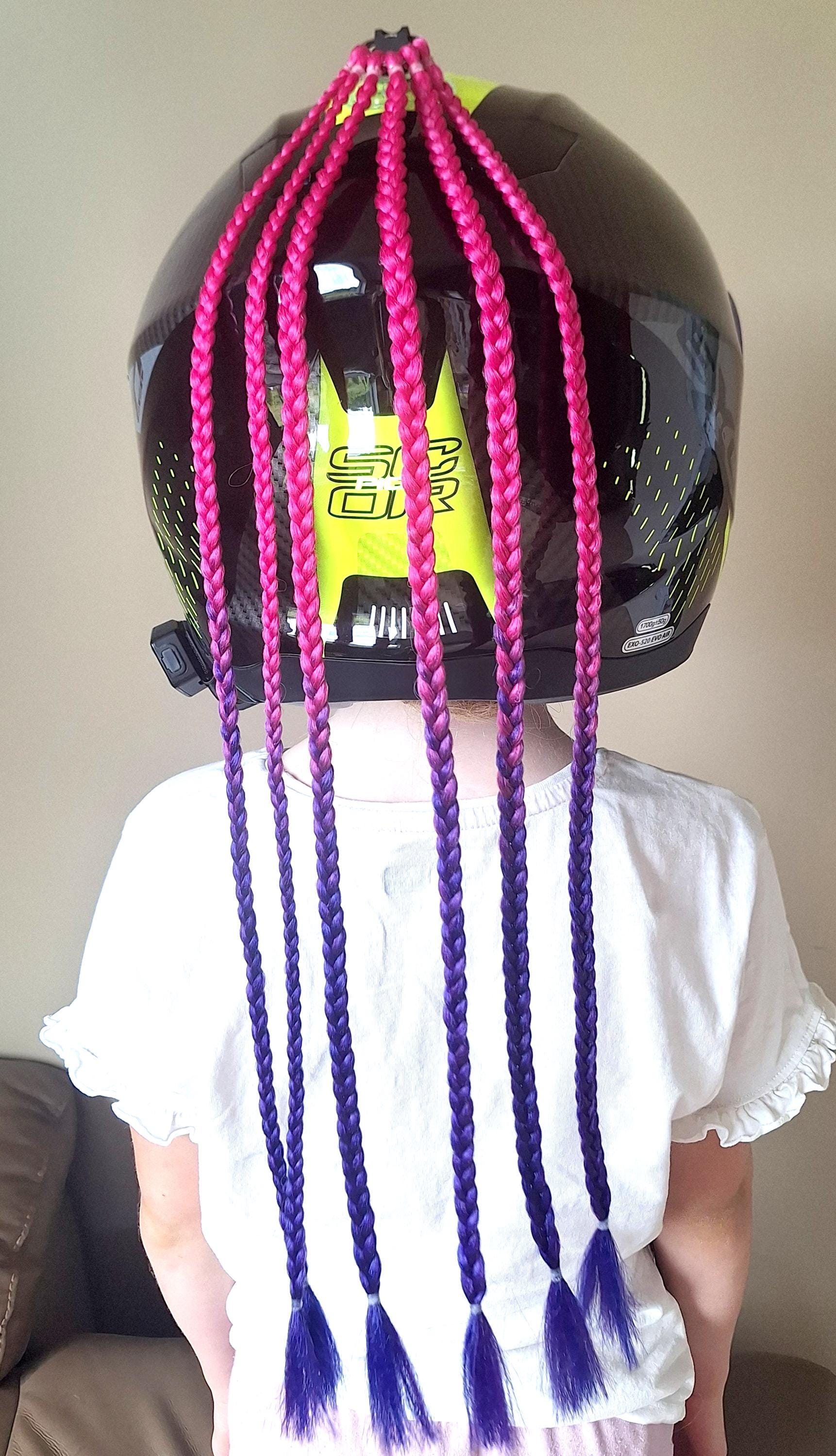 Motorcycle Helmet Braids / Lady Rider / Biker Braids / Handmade / Hair ...