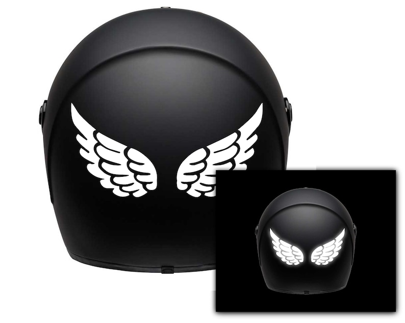 Reflective Wings Motorcycle Helmet Sticker / Decal / Waterproof Vinyl ...
