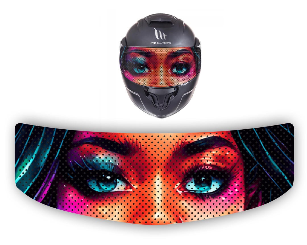 Motorcycle Helmet Perforated Sticker / Decal / Skin / Visor Tint Shield ...