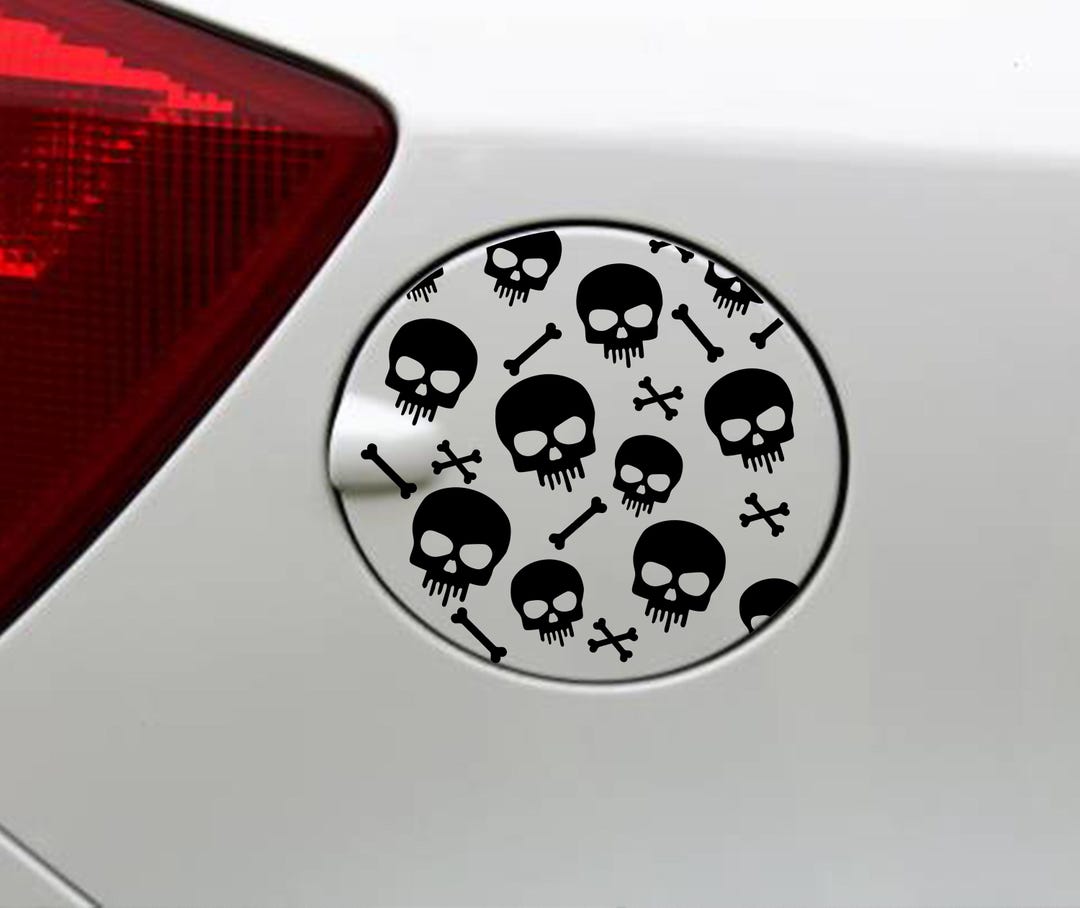 Car Gas Cap Cover Decal / Skull / Vinyl Car Sticker / Gas Tank Door ...