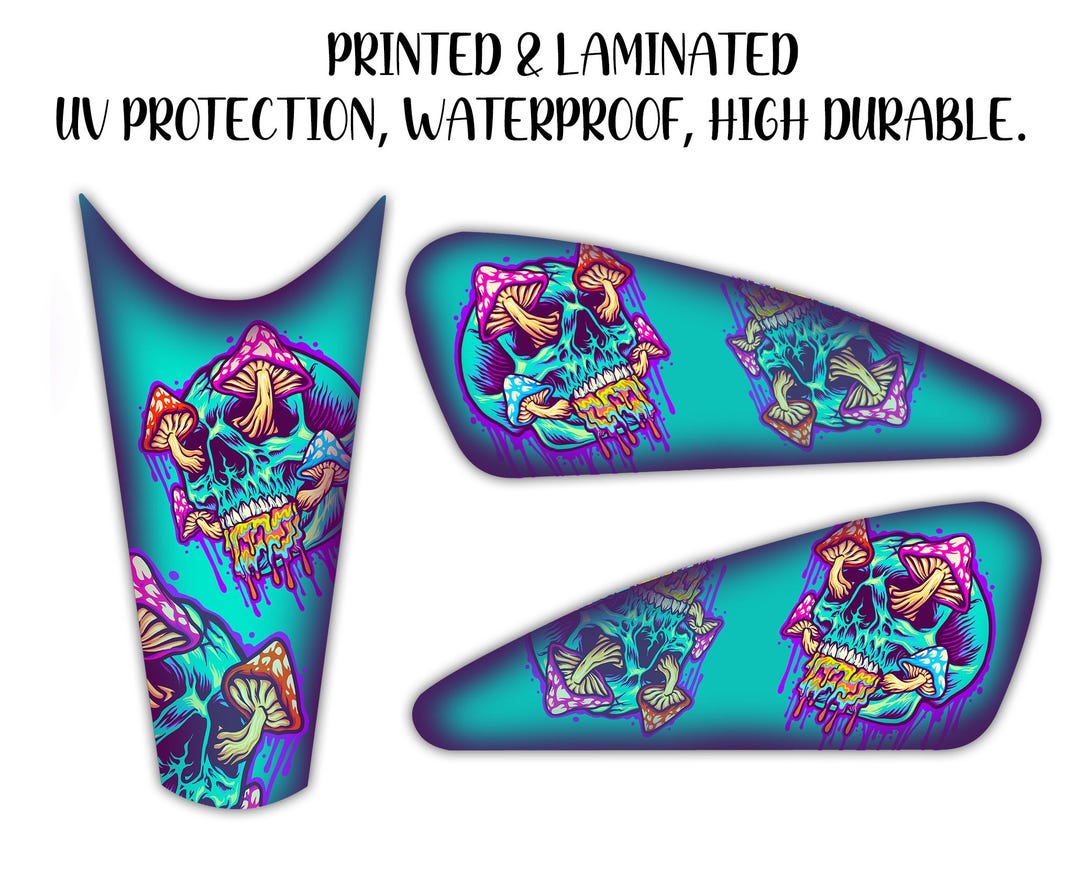 Motorcycle Tank Decal / Sticker 3pcs / Moto Gas Tank Stickers / Skull ...