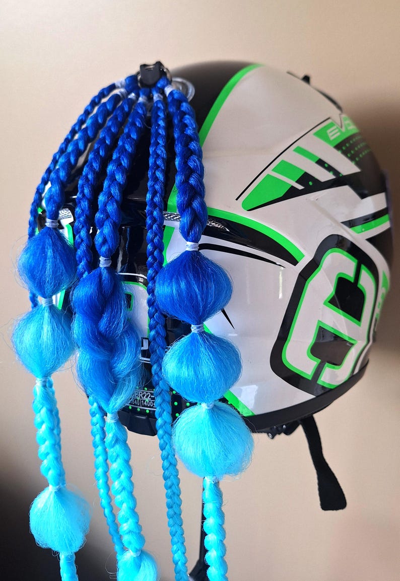 Motorcycle Helmet Bubble Braids / Lady Rider / Biker Braids / Handmade ...