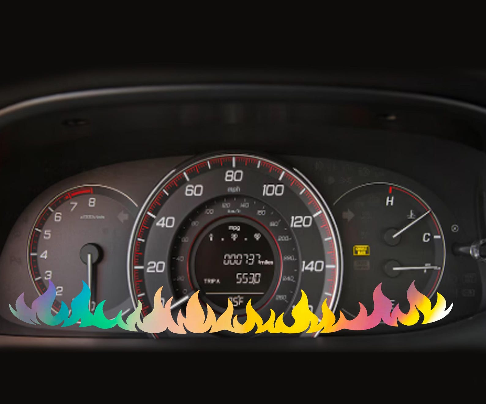 Holographic Flame Fire Car Dashboard Decal Car Window Sticker / Decal ...