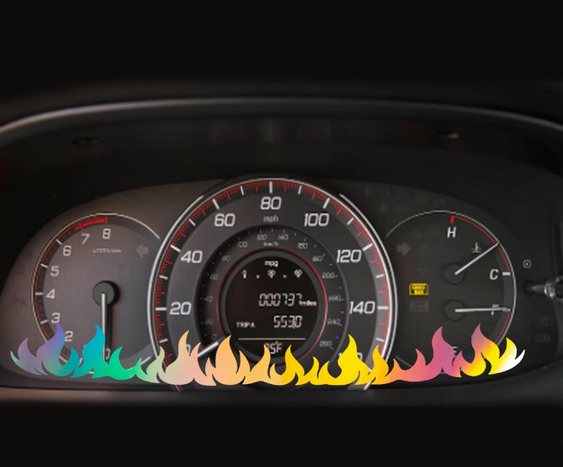 Holographic Flame Fire Car Dashboard Decal Car Window Sticker / Decal ...