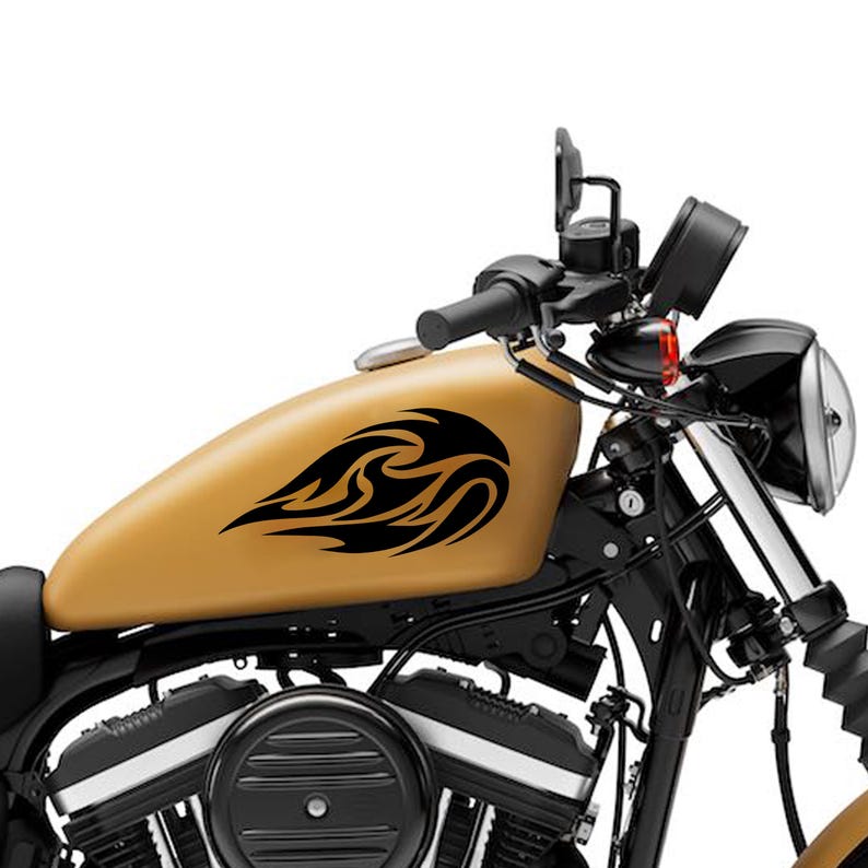 Motorcycle Tank Decal / Sticker 2pcs / Moto Gas Tank Stickers / Flames ...