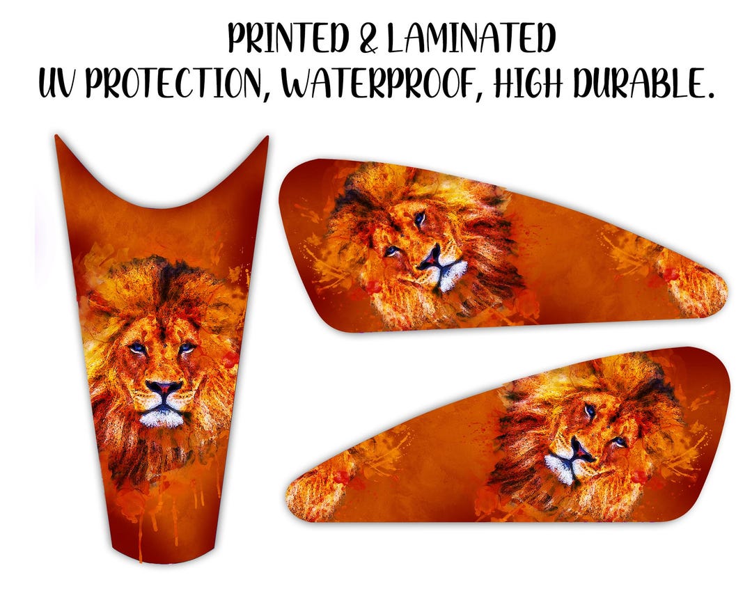 Motorcycle Tank Decal / Sticker 3pcs / Moto Gas Tank Stickers / Lion ...