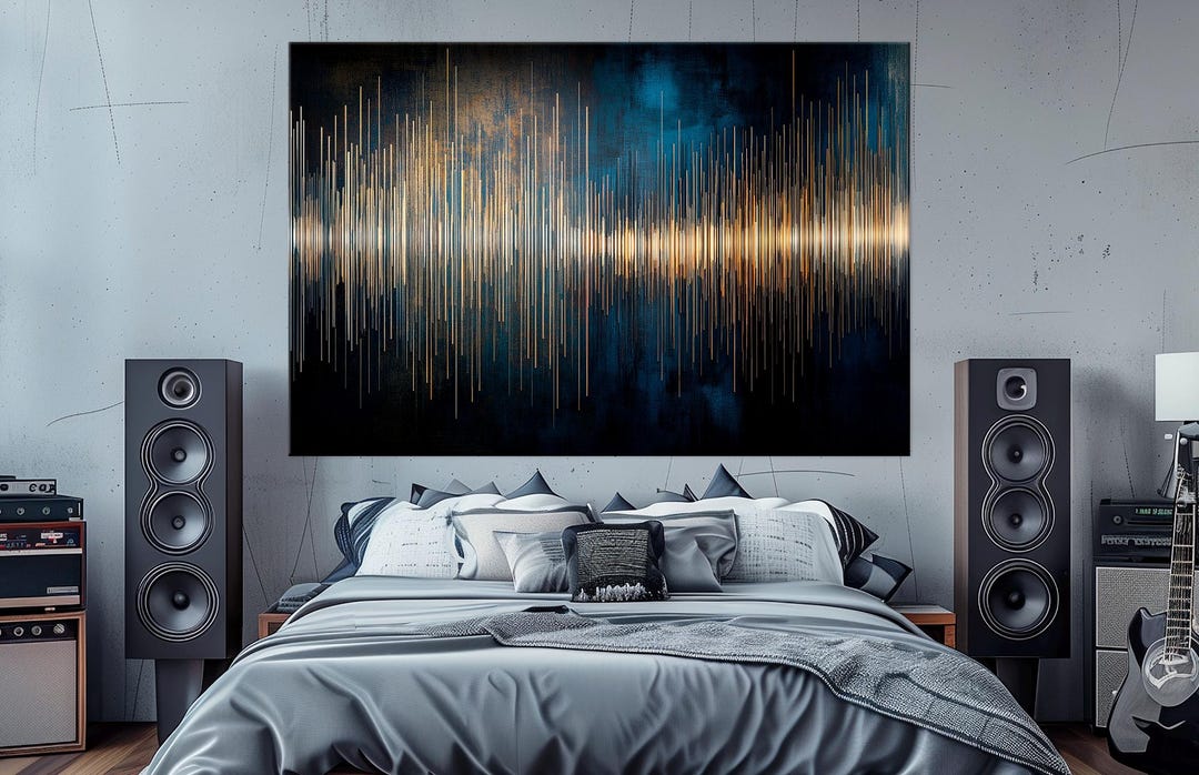 Abstract Soundwave Canvas Art, Modern Music Room Decor - Etsy