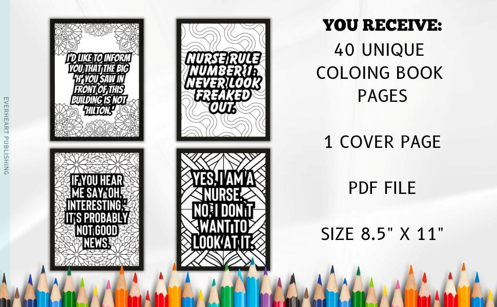 Hilarious Nurse Quotes: A Snarky & Funny Coloring Book Relatable ...