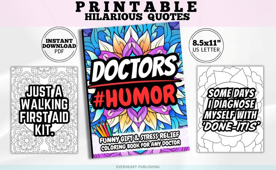 Doctor Humor Funny Gift Coloring Book for Physicians Surgeons Medical ...