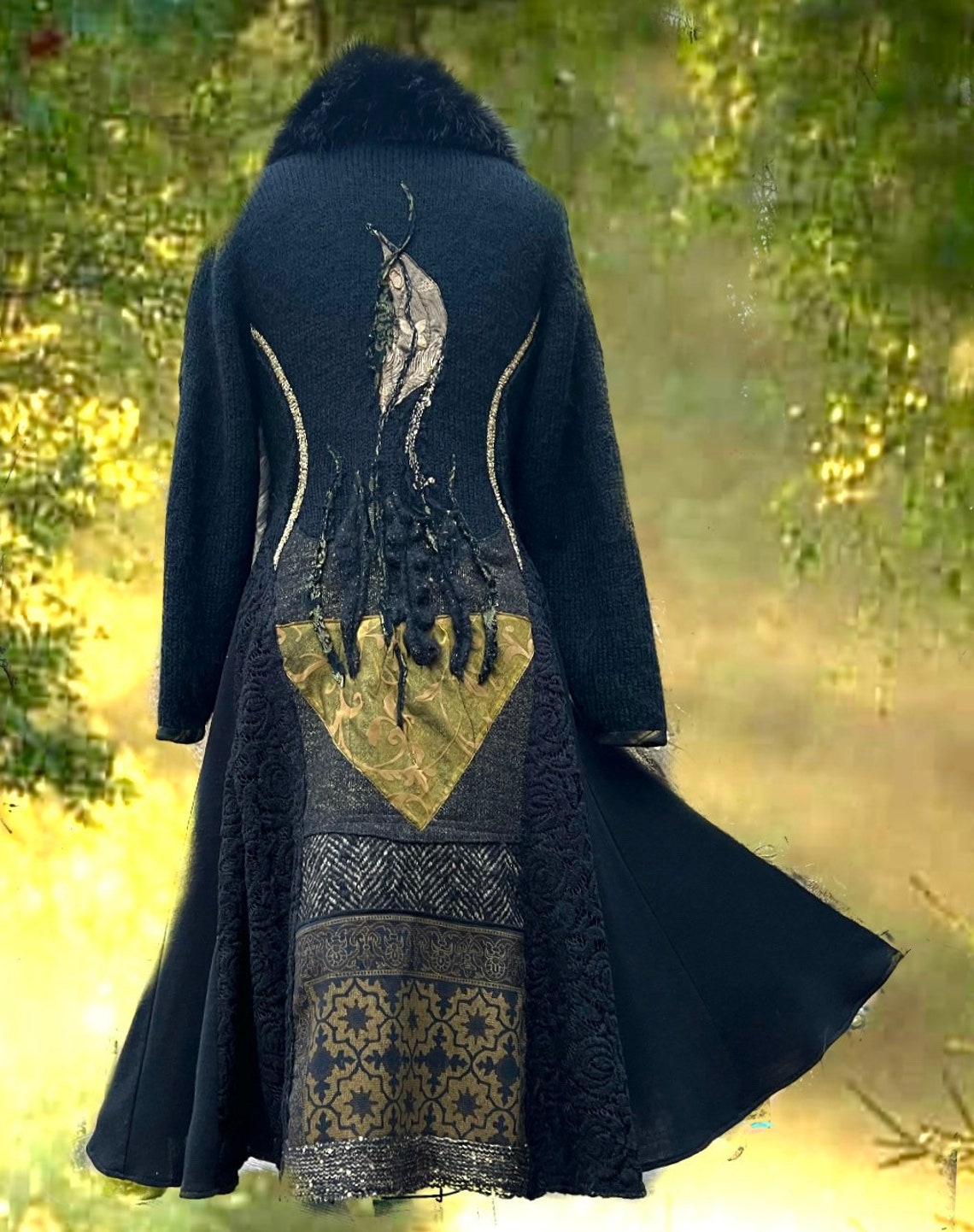 Wearable Art Long Winter Sweater Coat Fantasy Unique - Etsy