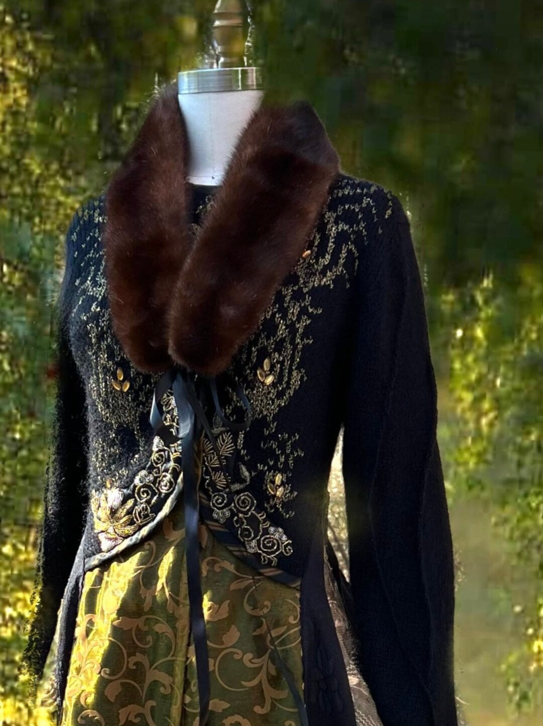 Wearable Art Long Winter Sweater Coat, Fantasy Unique Repurposed ...