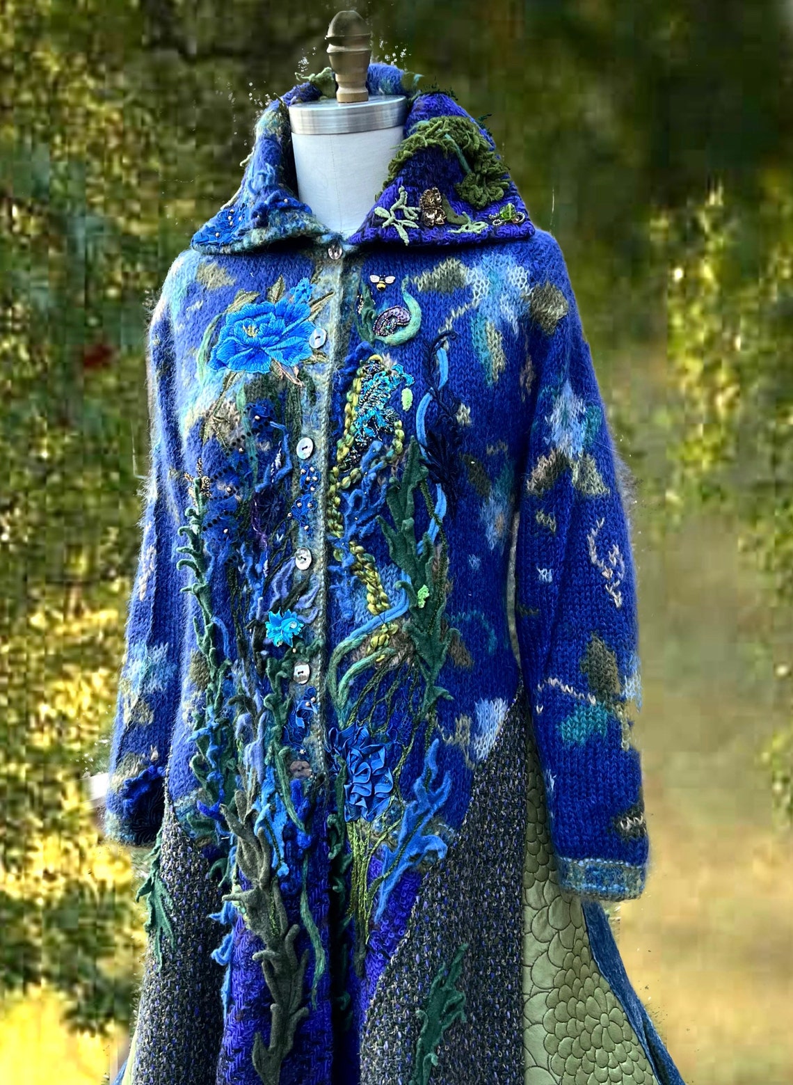 Wearable Art Unique Sweater Coat Fantasy OOAK Repurposed - Etsy