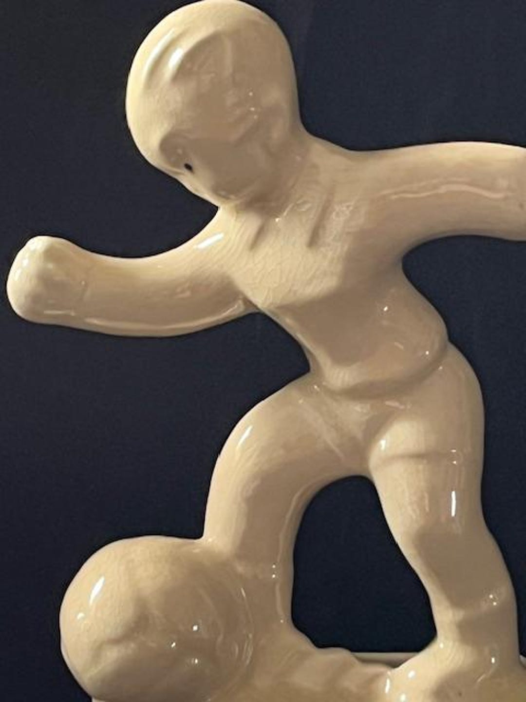 Antique Gouda Pottery Boy Playing Football, 1920. - Etsy