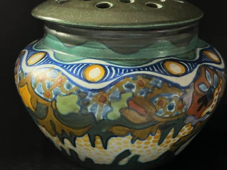 Antique Dutch Gouda Corona Pottery Rosebowl. Art Nouveau, Gouda, 1920 ...