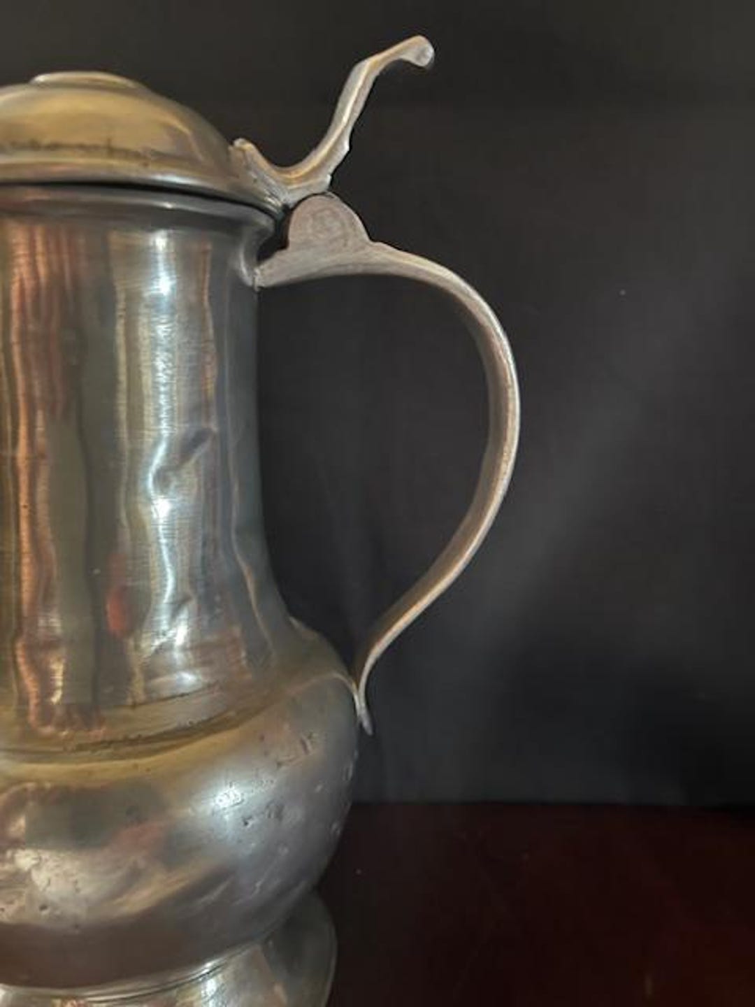 Antique Beautiful Pewter Jug, Marked With Various Stamps - Etsy