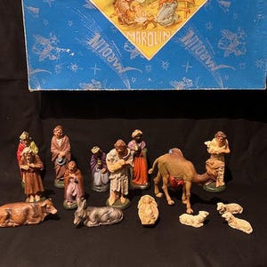 Vintage MAROLIN Paper Mache NATIVITY Set in Original Box, Germany - Etsy