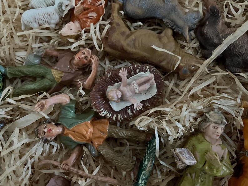 Vintage MAROLIN Paper Mache NATIVITY Set in Original Box, Germany - Etsy