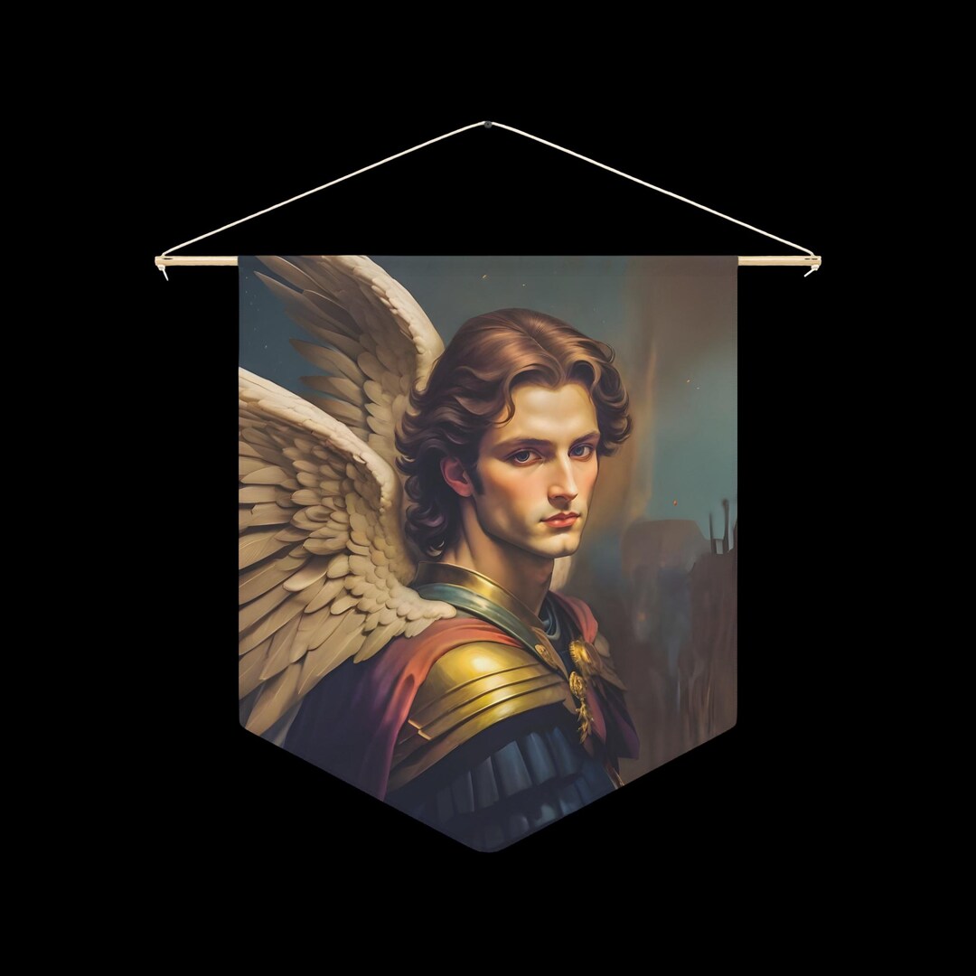 St Michael Archangel Pennant, St Michael Wall Art, St Michael Wall ...