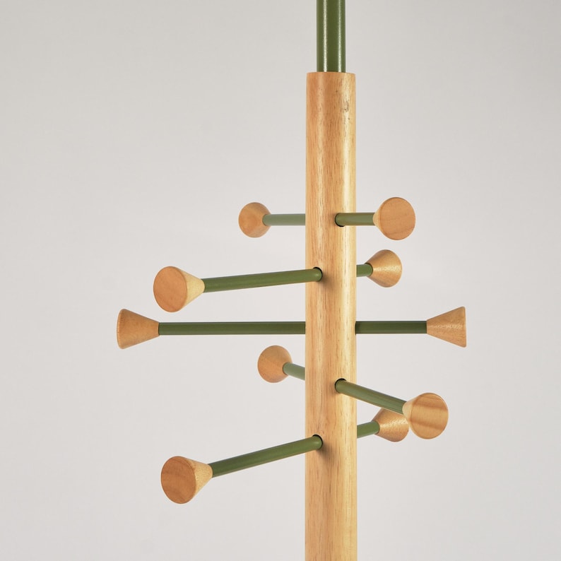 ORBITRA Coat Stand-olive Green + Oak - Etsy
