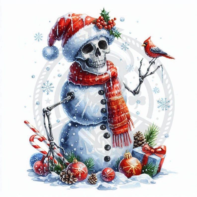 Set of 5 Snowman Skeleton Designs, Skeleton, Sublimation Design, PNG ...