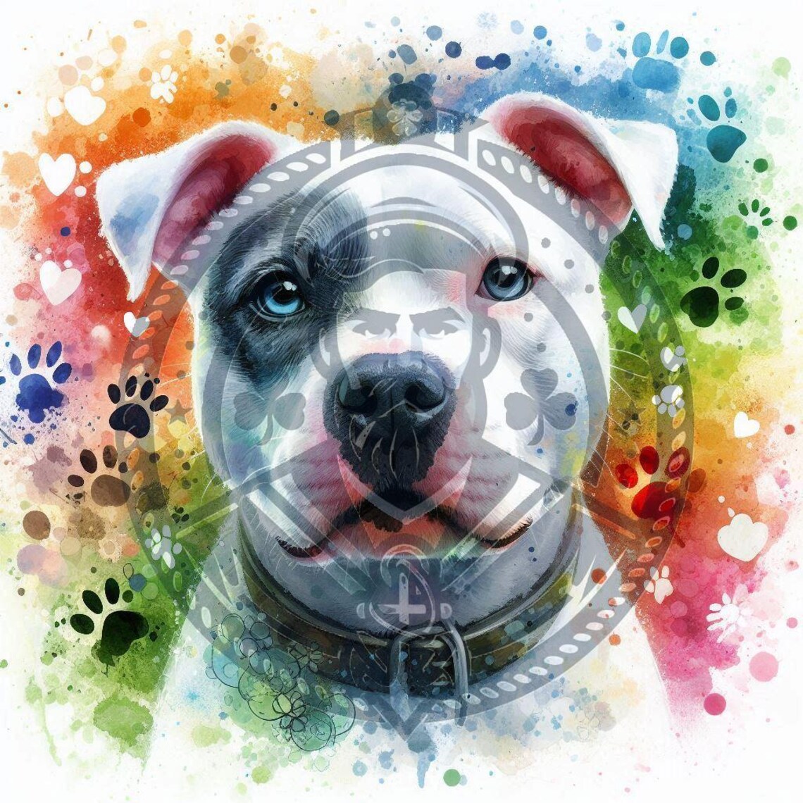 Set of 5 Staffordshire Bull Terrier Staffy Dog Design 20 Oz Skinny ...