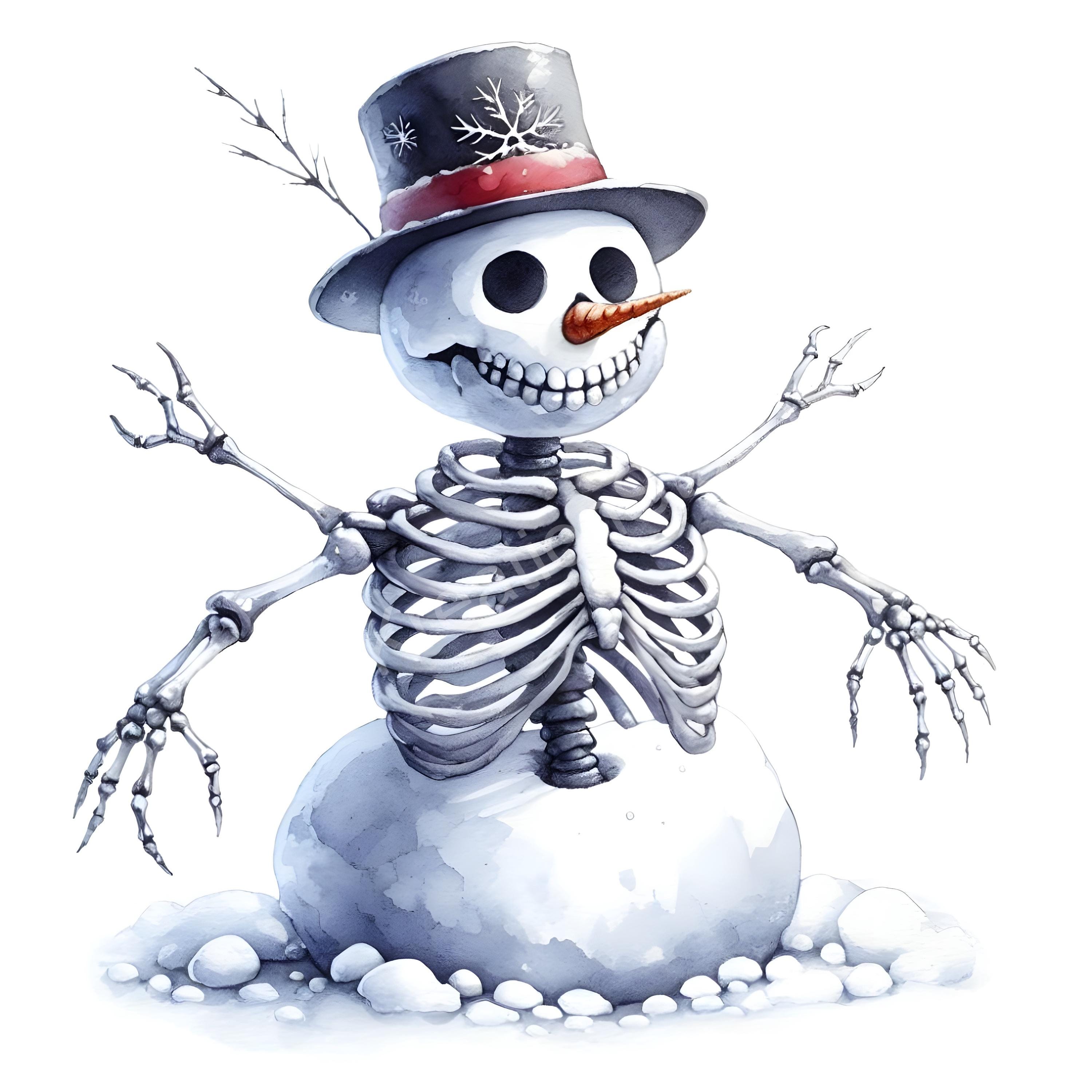 Set of 5 Snowman Skeleton Designs, Skeleton, Sublimation Design, PNG ...
