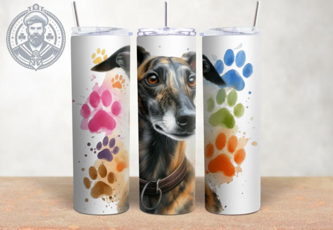 Brindle Greyhound Racing Dog Breed Design, 20 Oz Skinny Tumbler Wrap ...