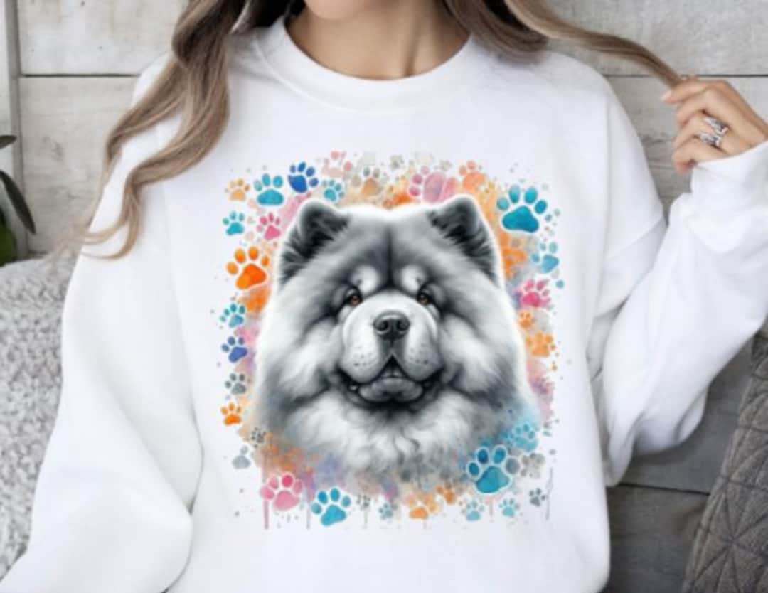 Grey Chow Chow Dog Clip Art Design Paw Print Digital Download PNG File ...