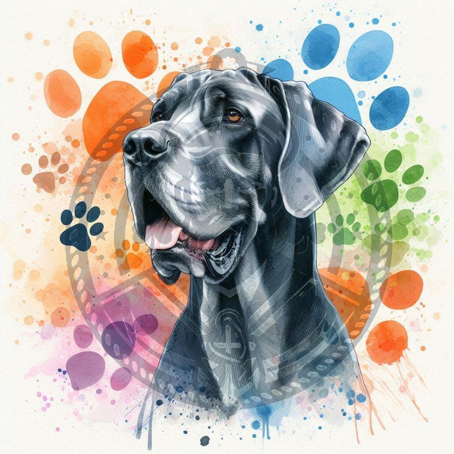 Blue Great Dane Silver Grey Dog Breed Sausage Dog Design, 20 Oz Skinny ...