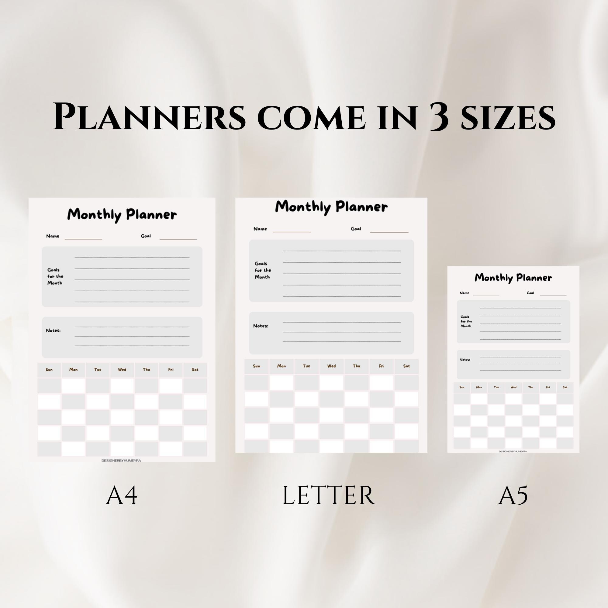 Monthly Planners - Organized Calendar, Planning Tools & Goal Setting ...