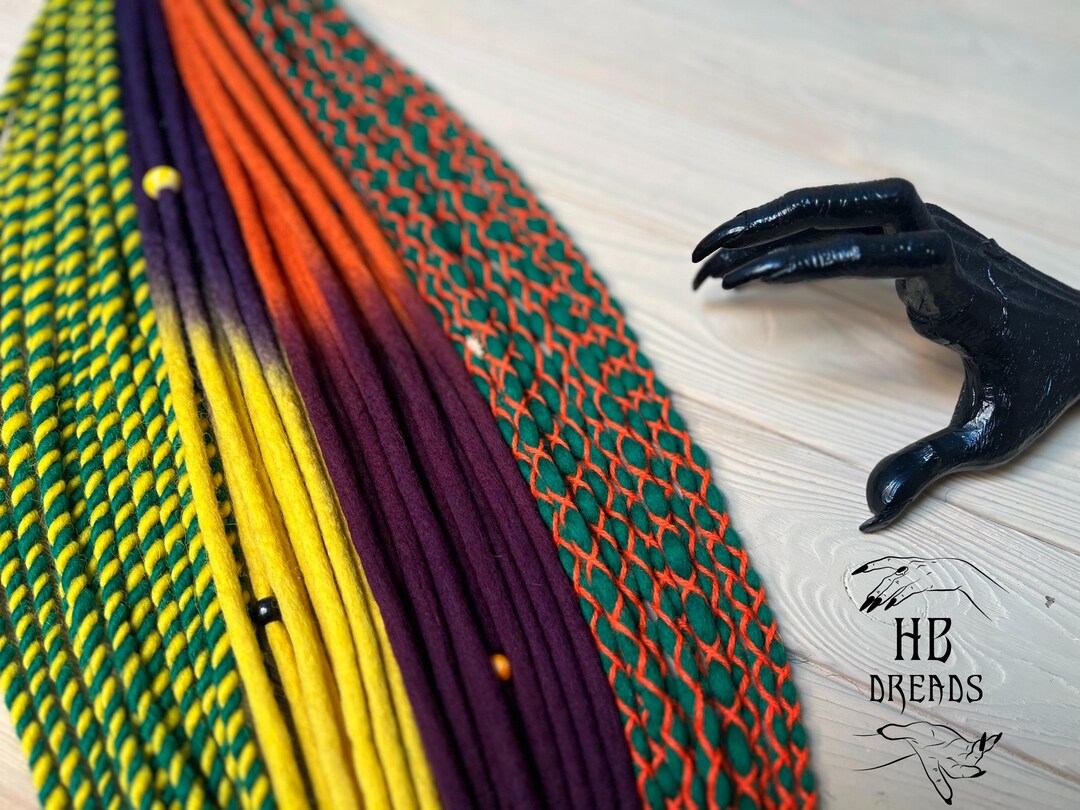 Bright Wool Dreads Pop Art With Wrapped Accents and Twists Ombre Purple ...